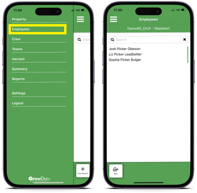 Daily guide for using the GrowData Harvest App
